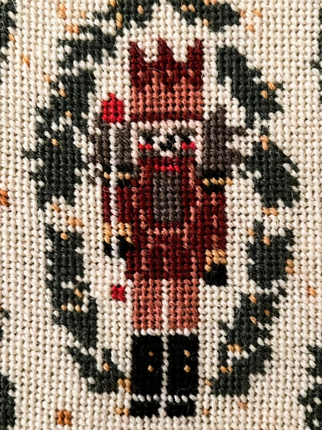 Finished Needlepoint Stocking — Nutcrackers – Spider Spun
