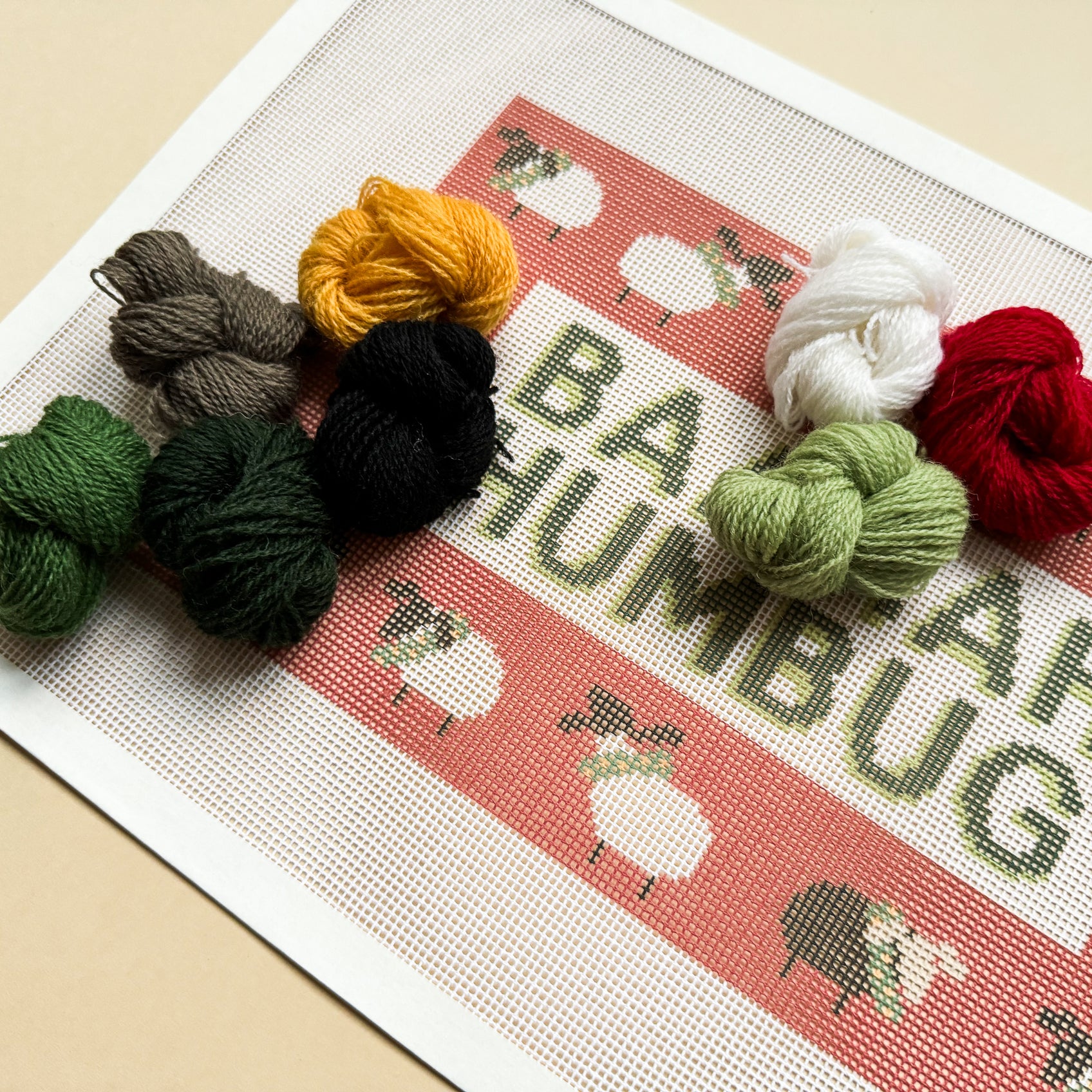 Baaah Humbug Needlepoint Pillow Kit – Spider Spun