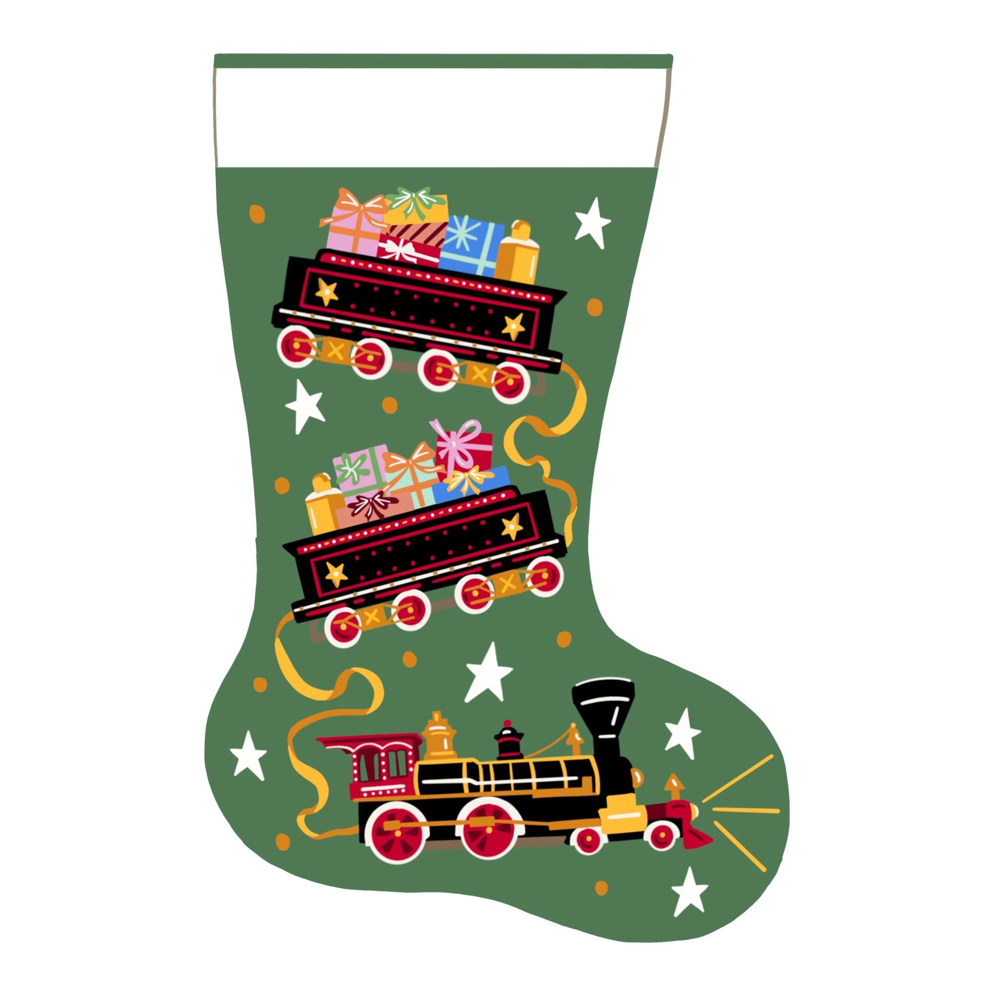 Gift Train — Needlepoint Christmas Stocking Kit – Spider Spun
